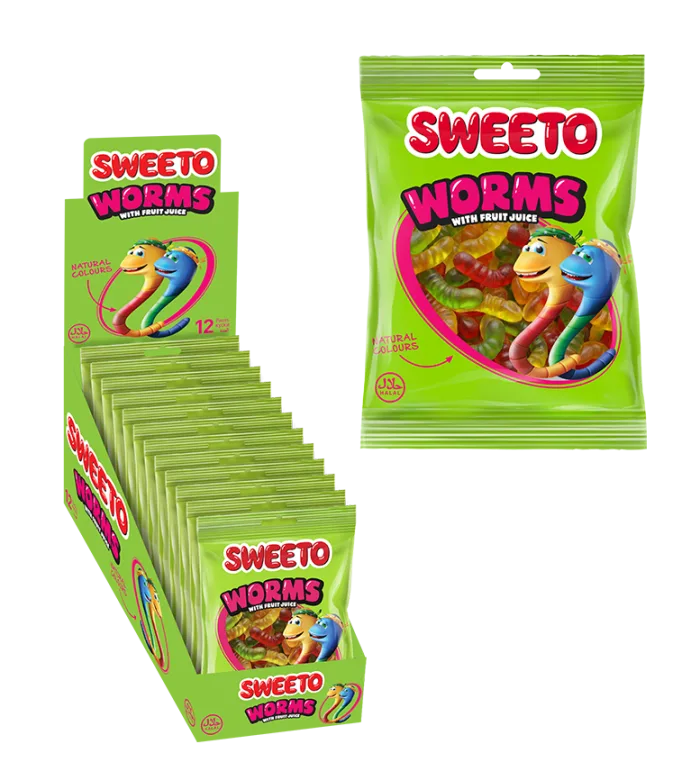 Sweeto Gummy Worms 80g - Sweeto